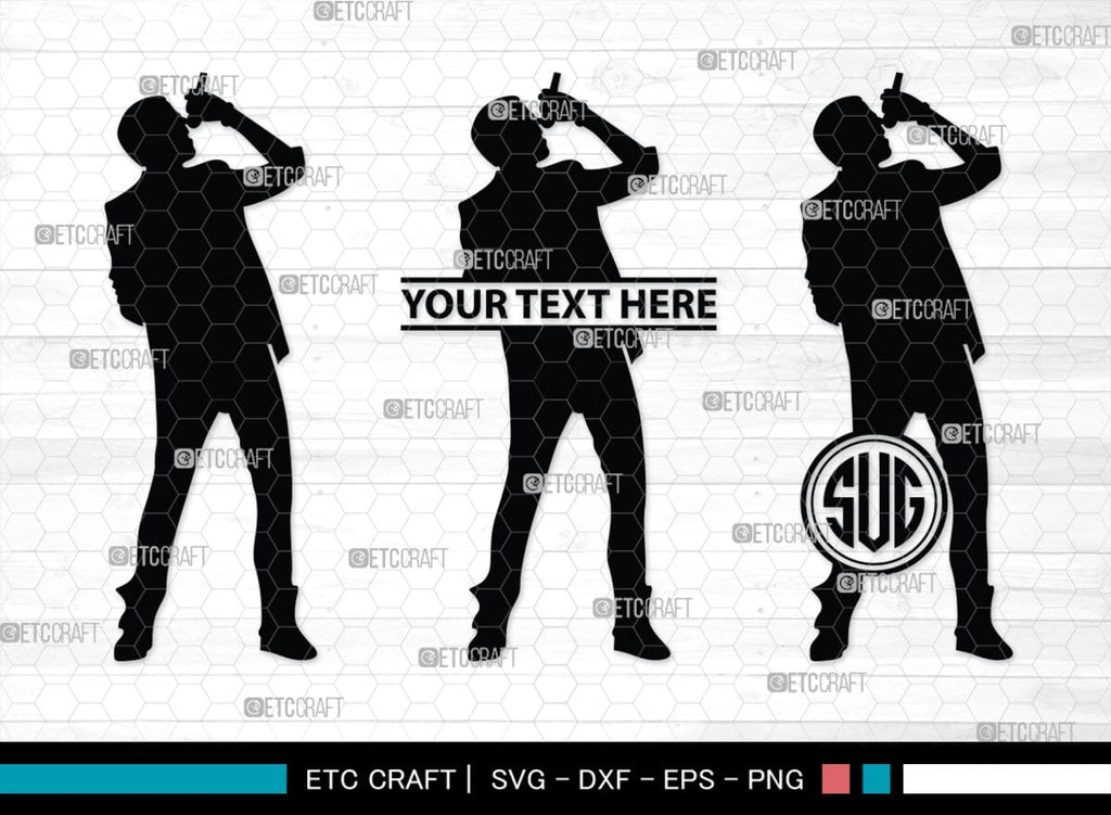 Singer Monogram, Singer Silhouette, Singer SVG, Singing People Svg ...