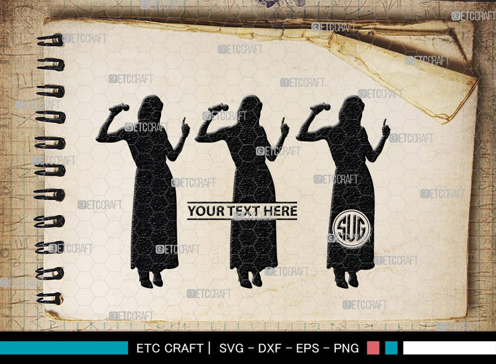 Singer Monogram, Singer Silhouette, Singer SVG, Singing People Svg ...