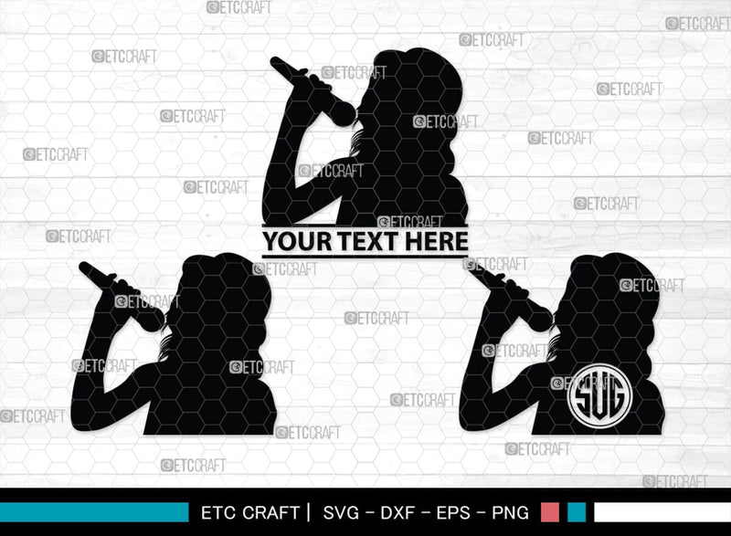 Singer Monogram, Singer Silhouette, Singer SVG, Singing People Svg ...