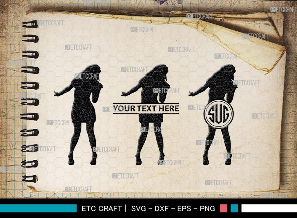 Singer Monogram, Singer Silhouette, Singer SVG, Singing People Svg ...