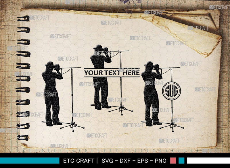 Singer Monogram, Singer Silhouette, Singer SVG, Singing People Svg ...