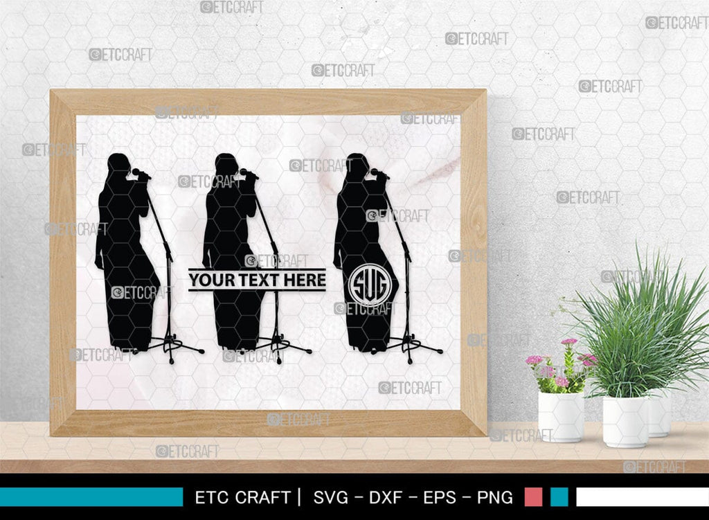 Singer Monogram, Singer Silhouette, Singer SVG, Singing People Svg ...