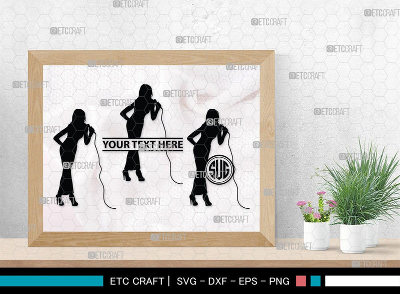 Singer Monogram, Singer Silhouette, Singer SVG, Singing People Svg ...
