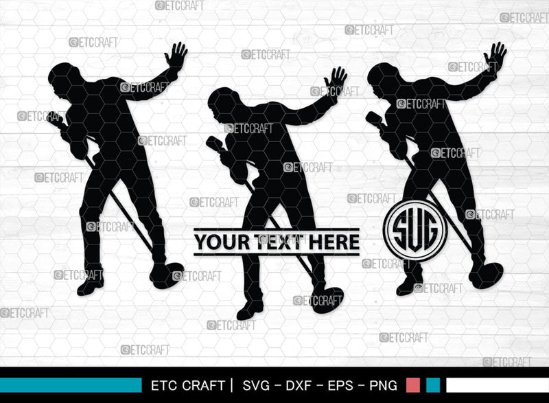 Singer Monogram, Singer Silhouette, Singer SVG, Singing People Svg ...