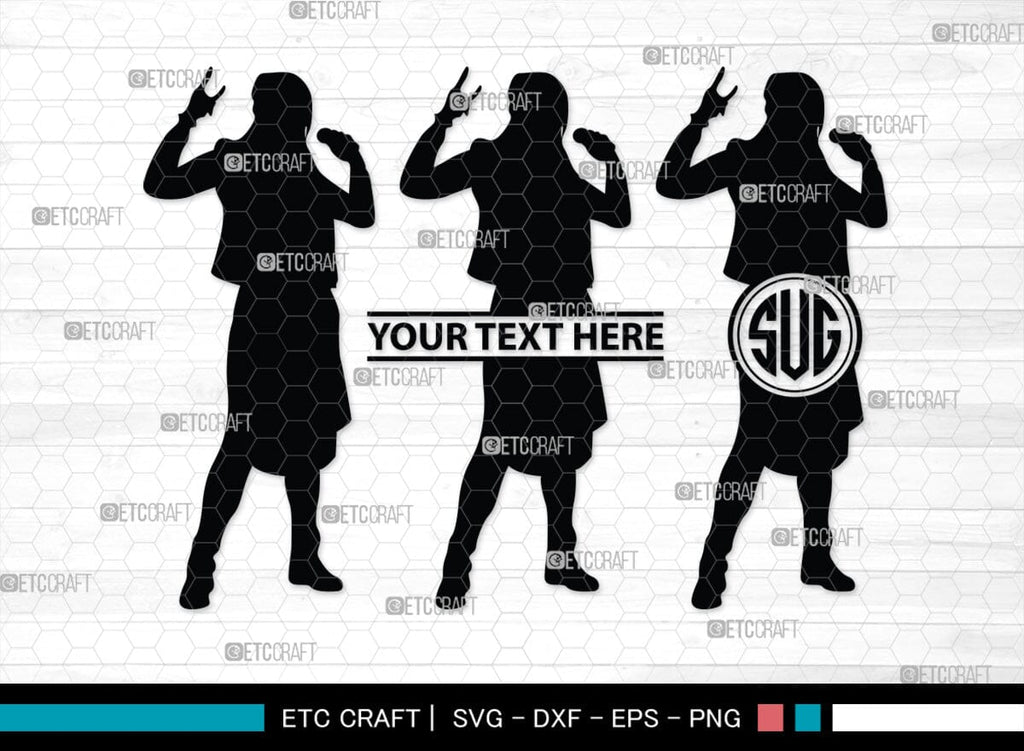 Singer Monogram, Singer Silhouette, Singer SVG, Singing People Svg ...