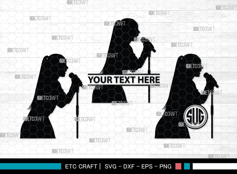 Singer Monogram, Singer Silhouette, Singer SVG, Singing People Svg ...
