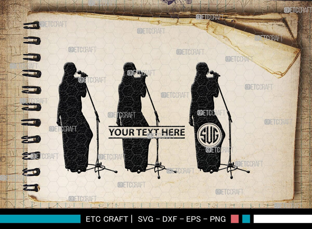 Singer Monogram, Singer Silhouette, Singer SVG, Singing People Svg ...