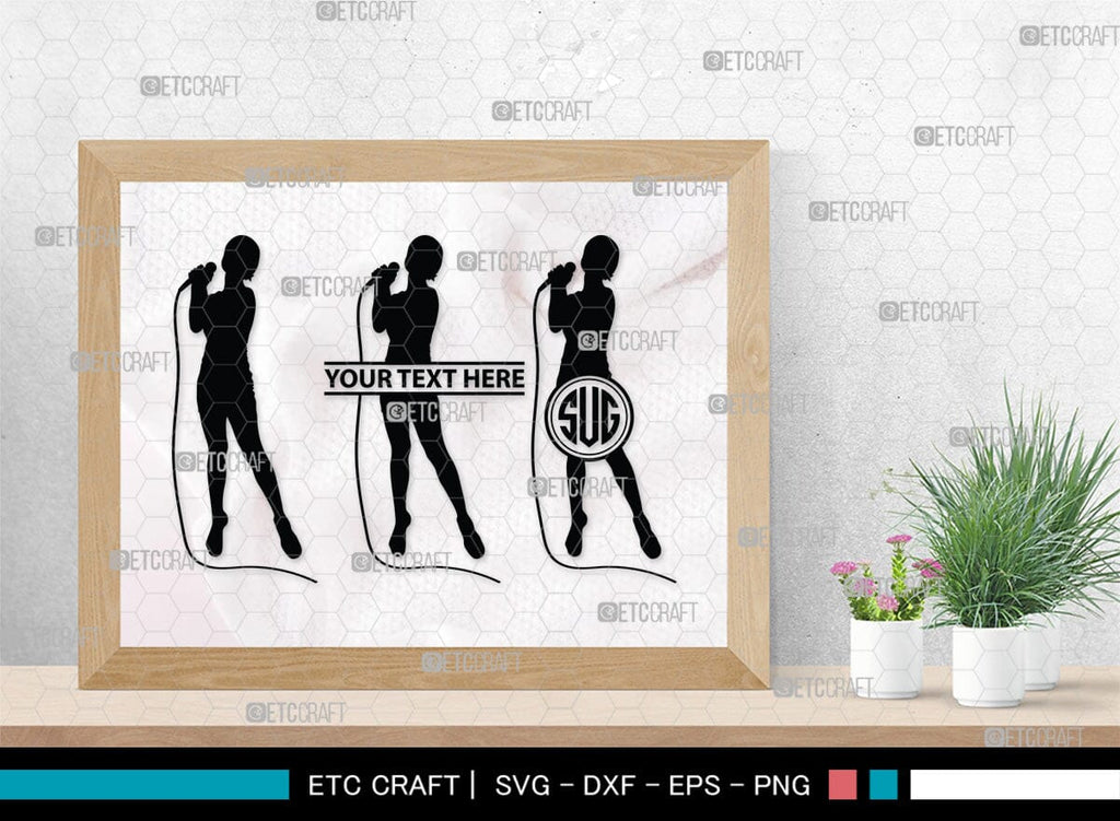 Singer Monogram, Singer Silhouette, Singer SVG, Singing People Svg ...