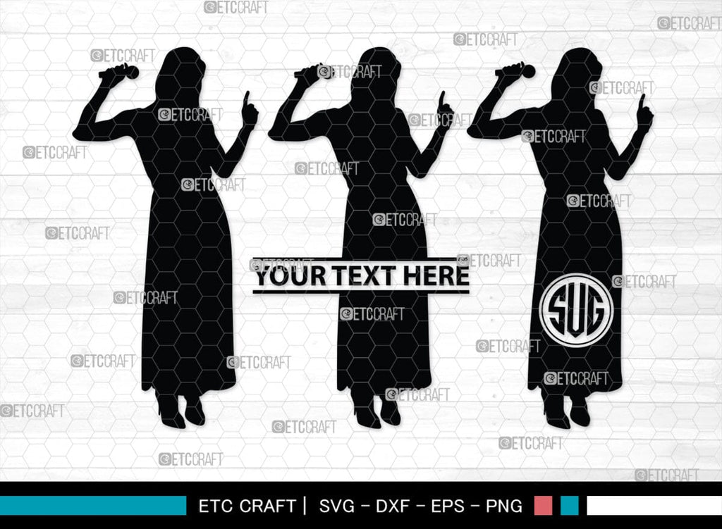 Singer Monogram, Singer Silhouette, Singer SVG, Singing People Svg ...