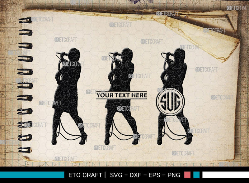 Singer Monogram, Singer Silhouette, Singer SVG, Singing People Svg ...