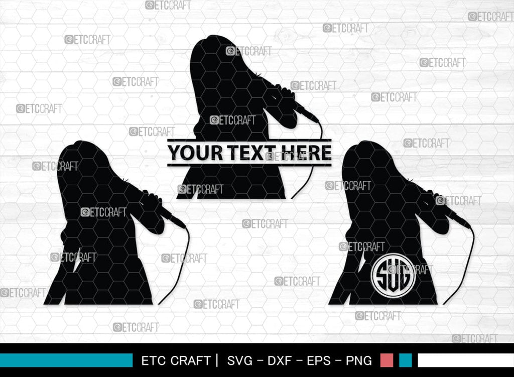 Singer Monogram, Singer Silhouette, Singer SVG, Singing People Svg ...