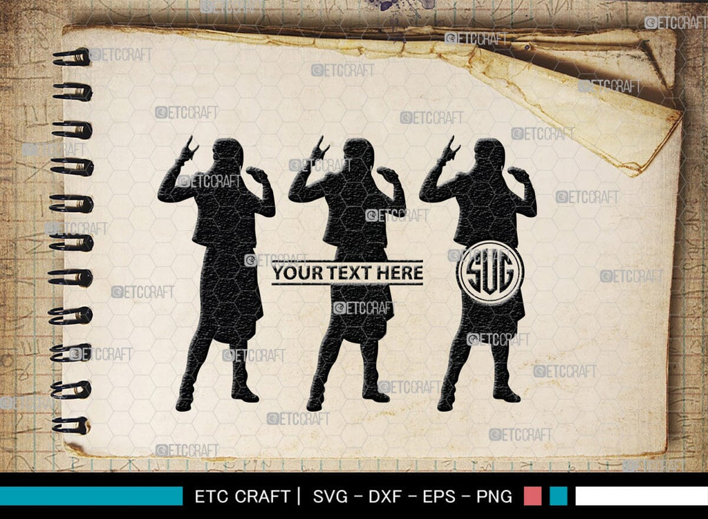 Singer Monogram, Singer Silhouette, Singer SVG, Singing People Svg ...