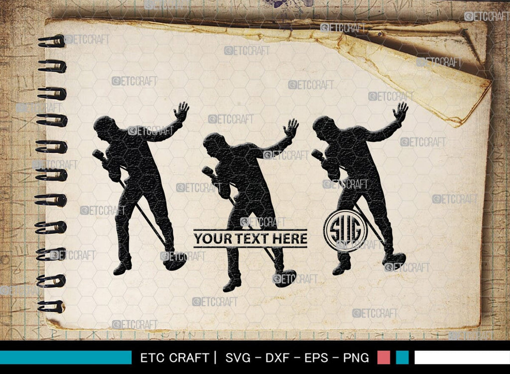 Singer Monogram, Singer Silhouette, Singer SVG, Singing People Svg ...