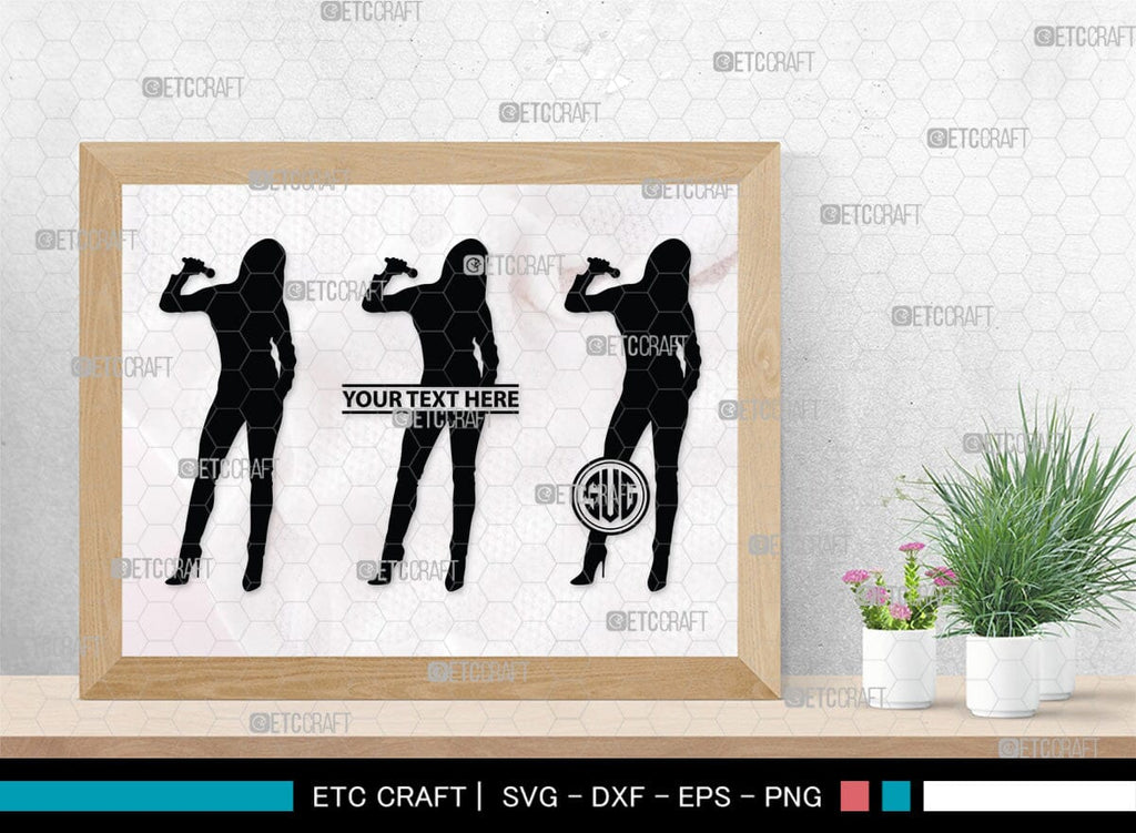 Singer Monogram, Singer Silhouette, Singer SVG, Singing People Svg ...