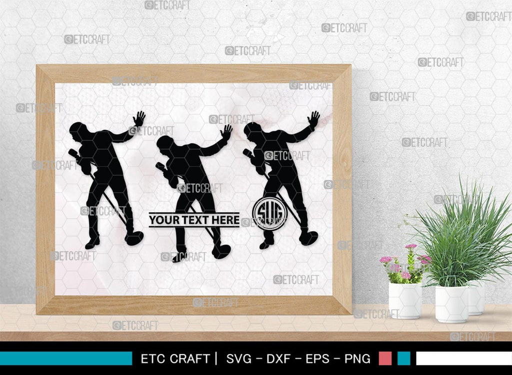 Singer Monogram, Singer Silhouette, Singer SVG, Singing People Svg ...