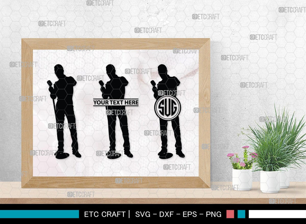 Singer Monogram, Singer Silhouette, Singer SVG, Singing People Svg ...