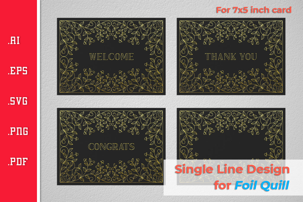 Single Line Design Greeting Cards For Foil Quill - So Fontsy