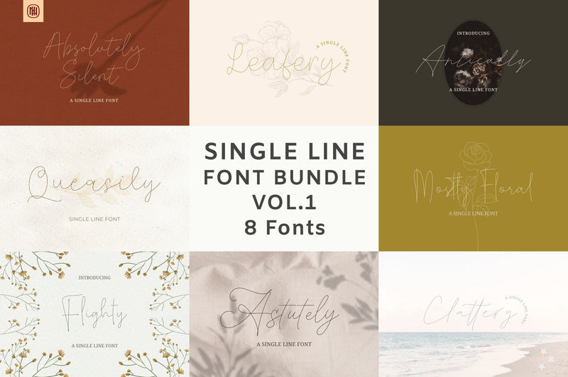 Single Line Font Bundle Vol 1 - So Fontsy