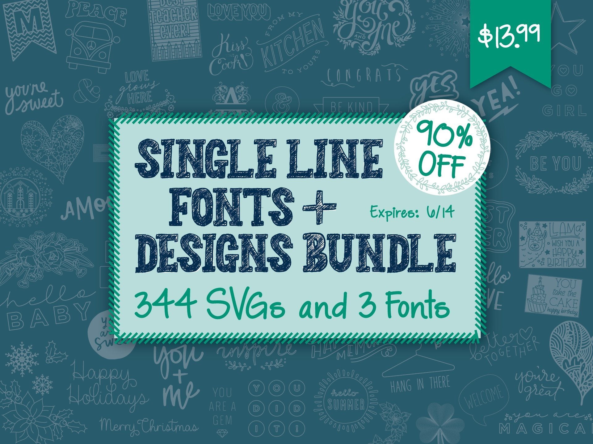Single Line Fonts and Designs Bundle - So Fontsy