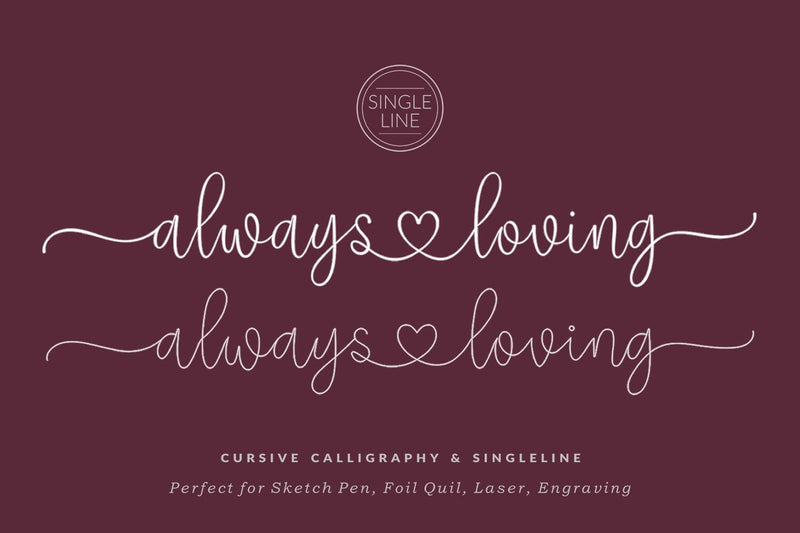 Singleline Font - Always Loving - So Fontsy