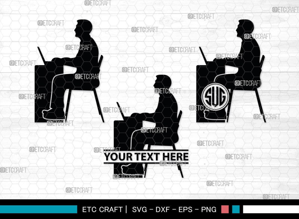 Sitting People Monogram, Sitting People Silhouette, Sitting People SVG ...