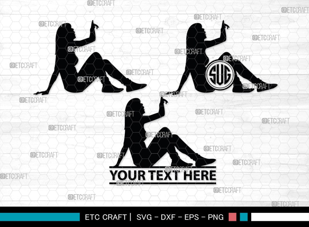 Sitting People Monogram, Sitting People Silhouette, Sitting People SVG ...