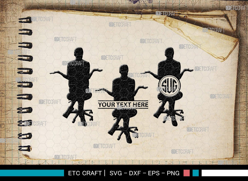 Sitting People Monogram, Sitting People Silhouette, Sitting People SVG ...