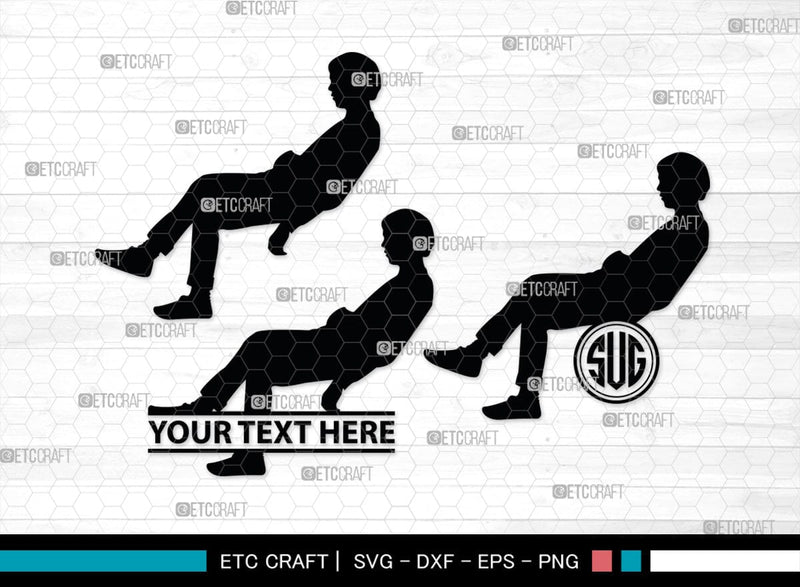 Sitting People Monogram, Sitting People Silhouette, Sitting People SVG ...