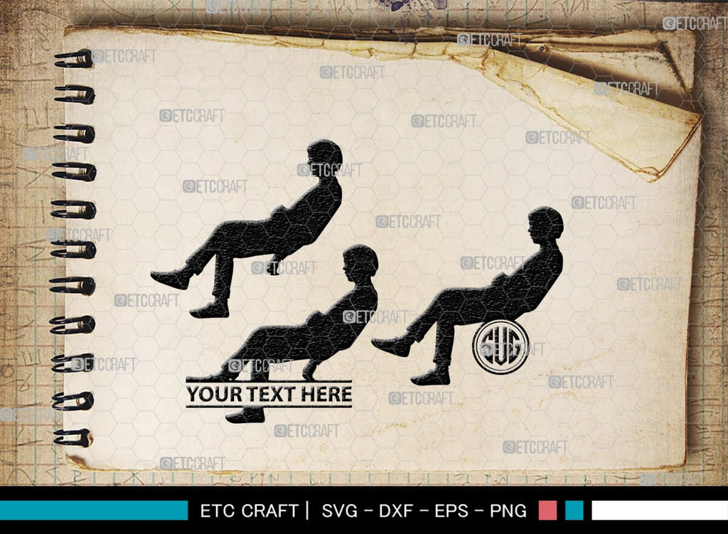 Sitting People Monogram, Sitting People Silhouette, Sitting People SVG ...