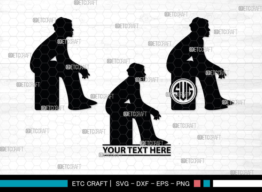 Sitting People Monogram, Sitting People Silhouette, Sitting People SVG ...