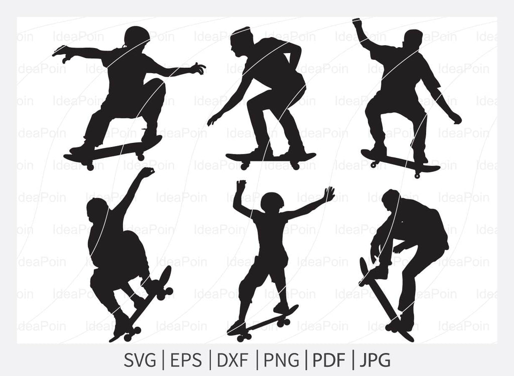 Skateboard svg; Skater Silhouette; Skater Cut File; Skater svg Bundle ...