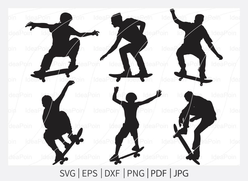Skateboard svg; Skater Silhouette; Skater Cut File; Skater svg Bundle ...