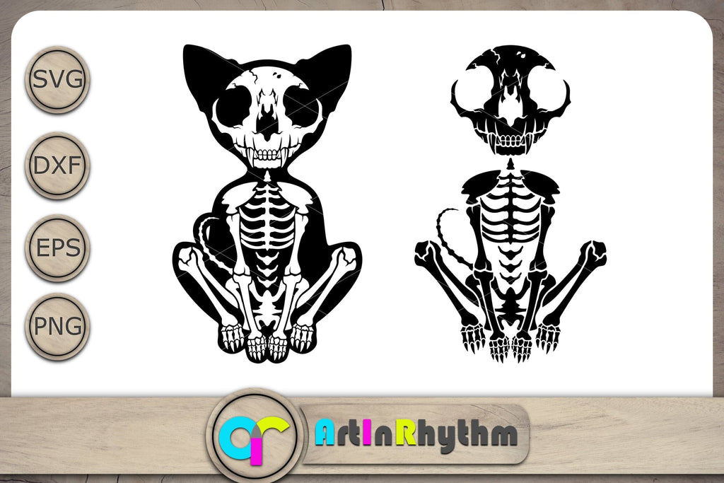Skeleton Cat Svg, Cat Svg, Halloween Cat Svg, Halloween Svg - So Fontsy