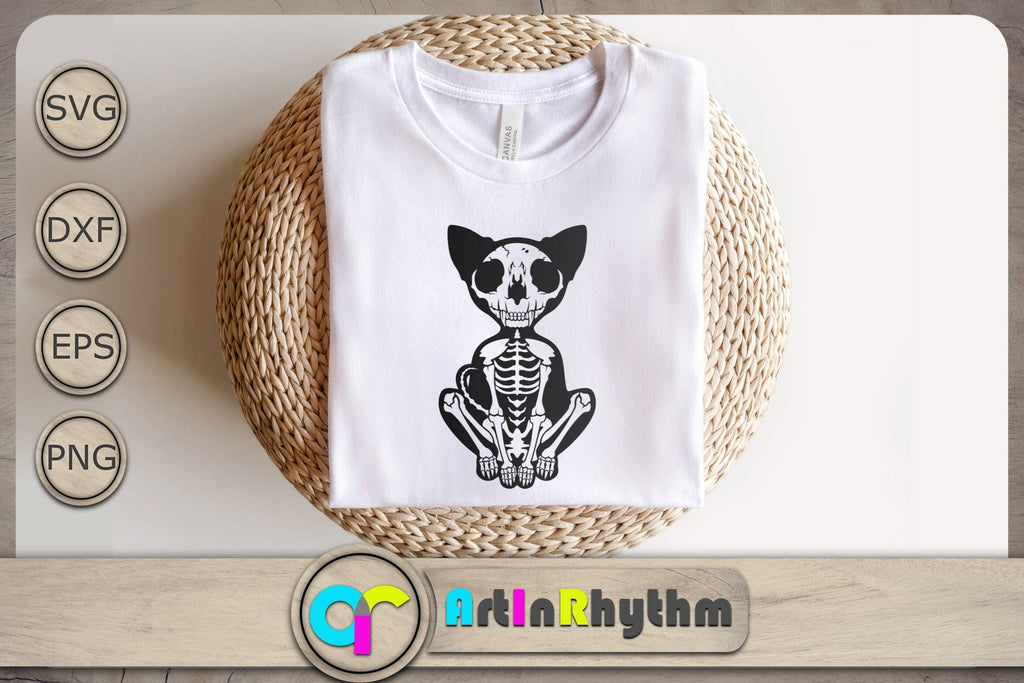 Skeleton Cat Svg, Cat Svg, Halloween Cat Svg, Halloween Svg - So Fontsy