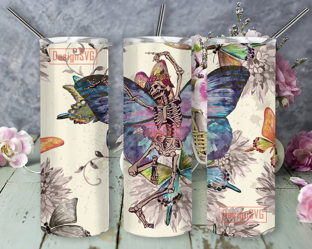 Skeleton grunge fairycore aesthetic Tumbler Wrap, Skeleton tumbler ...