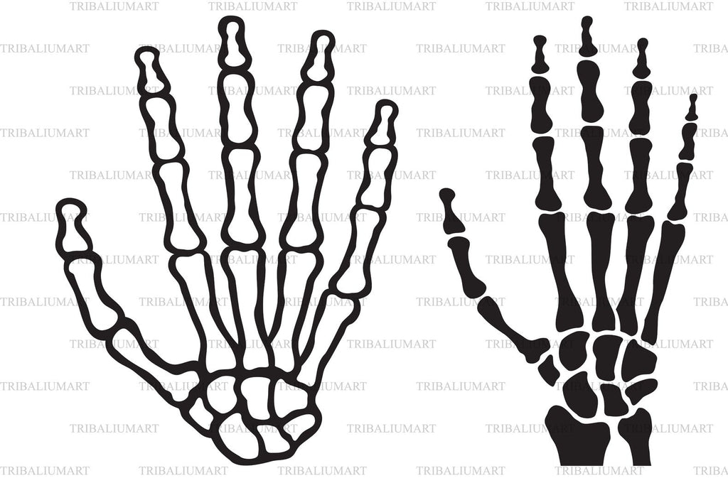 Skeleton hand. Cut files for Cricut. Clip Art silhouettes (eps, svg ...