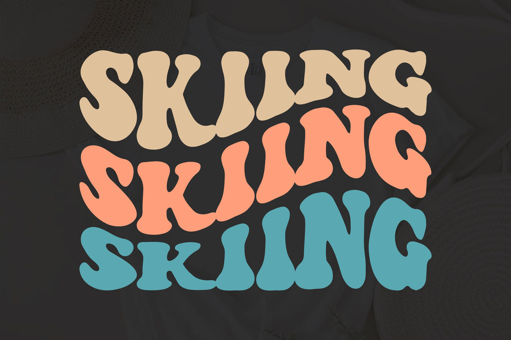 Skiing svg, wavy style svg, EPS PNG Cricut Instant Download - So Fontsy