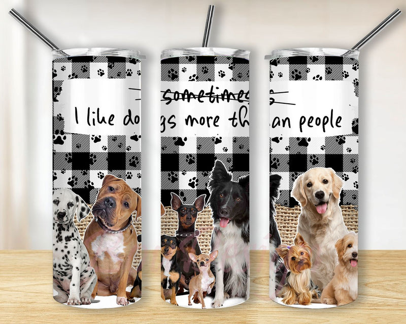 Skinny Tumbler Sublimation Many Dogs Burlap Dog Like Dogs more than ...