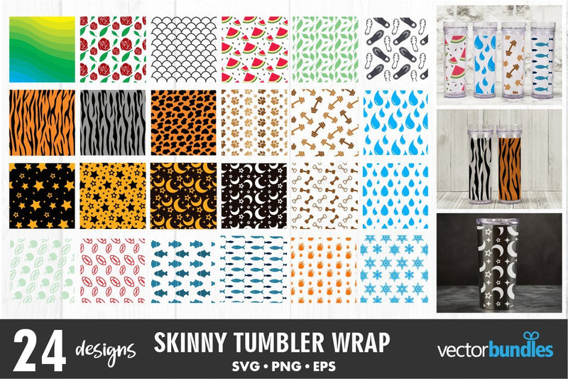Skinny tumbler wrap background bundle svg - So Fontsy