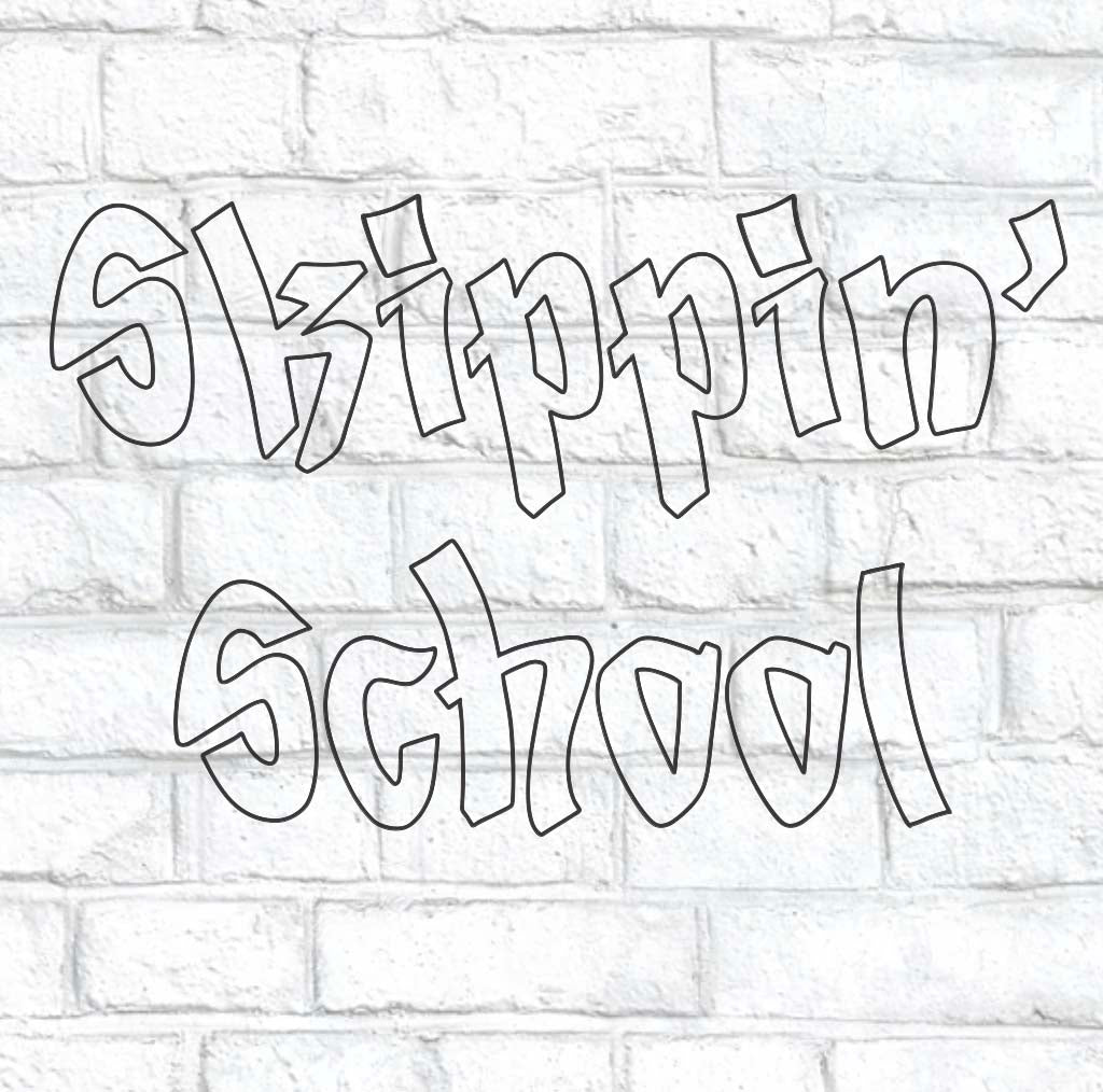 Skippin' School Hand Lettered Graffiti Font | Casual Outline Font - So ...