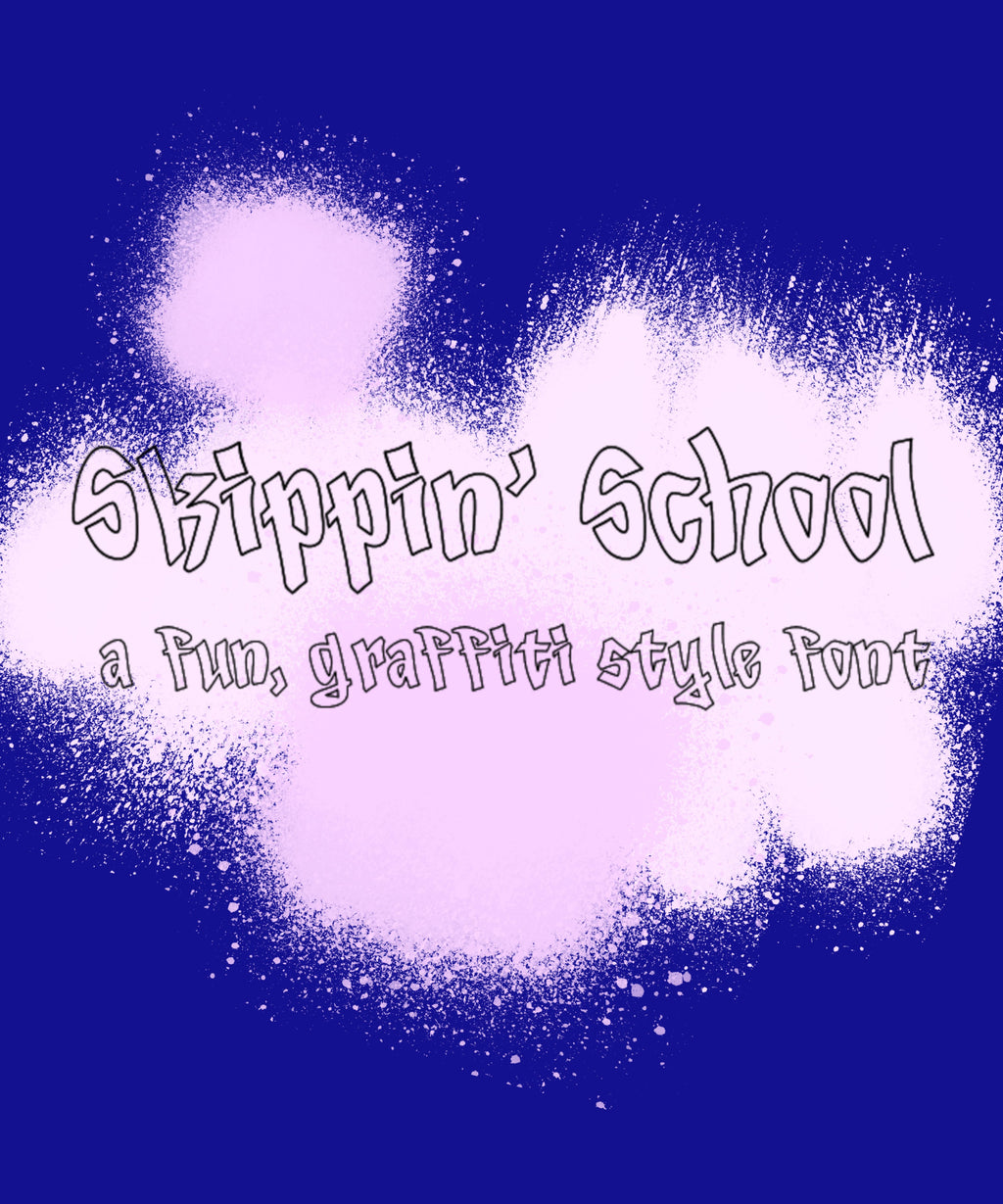 Skippin' School Hand Lettered Graffiti Font | Casual Outline Font - So ...