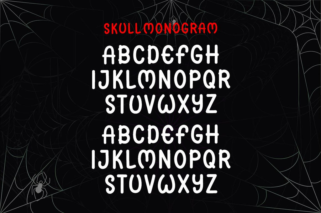 Skull Monogram - Font Trio For Halloween - So Fontsy