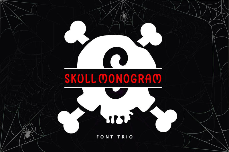 Skull Monogram - Font Trio For Halloween - So Fontsy
