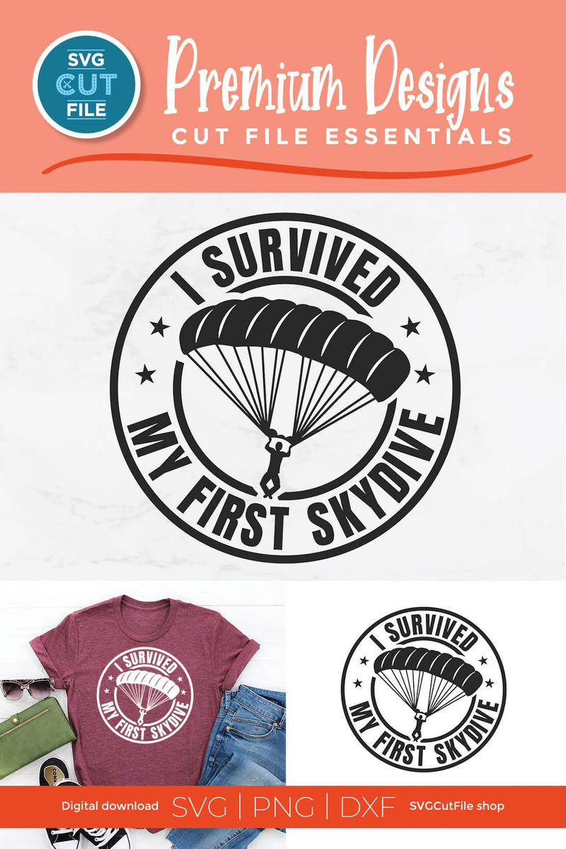 Skydiving svg-I Survived My First Sky Dive svg - So Fontsy