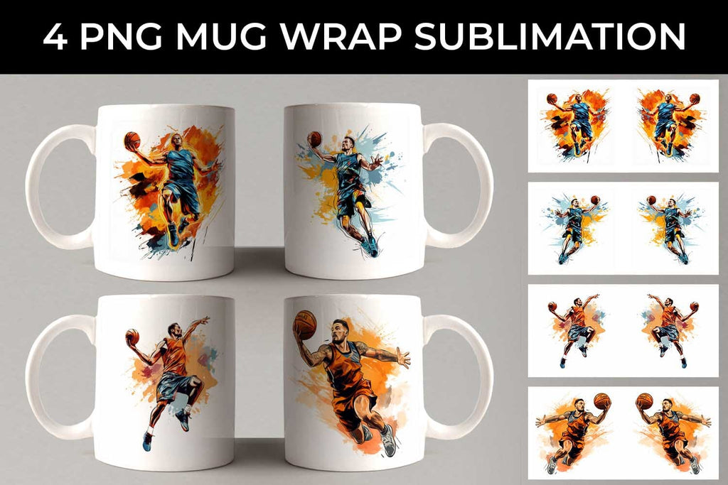 Slam Dunk Spectacle: Basketball Player's Playoff Glory Mug Wrap ...