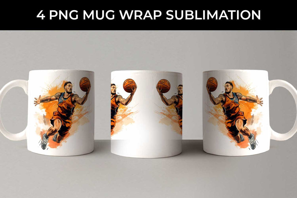 Slam Dunk Spectacle: Basketball Player's Playoff Glory Mug Wrap ...
