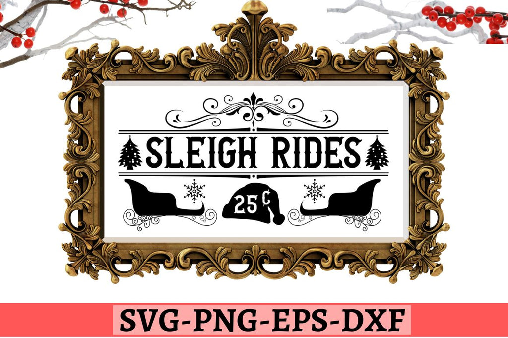Sleigh rides 25c SVG - So Fontsy