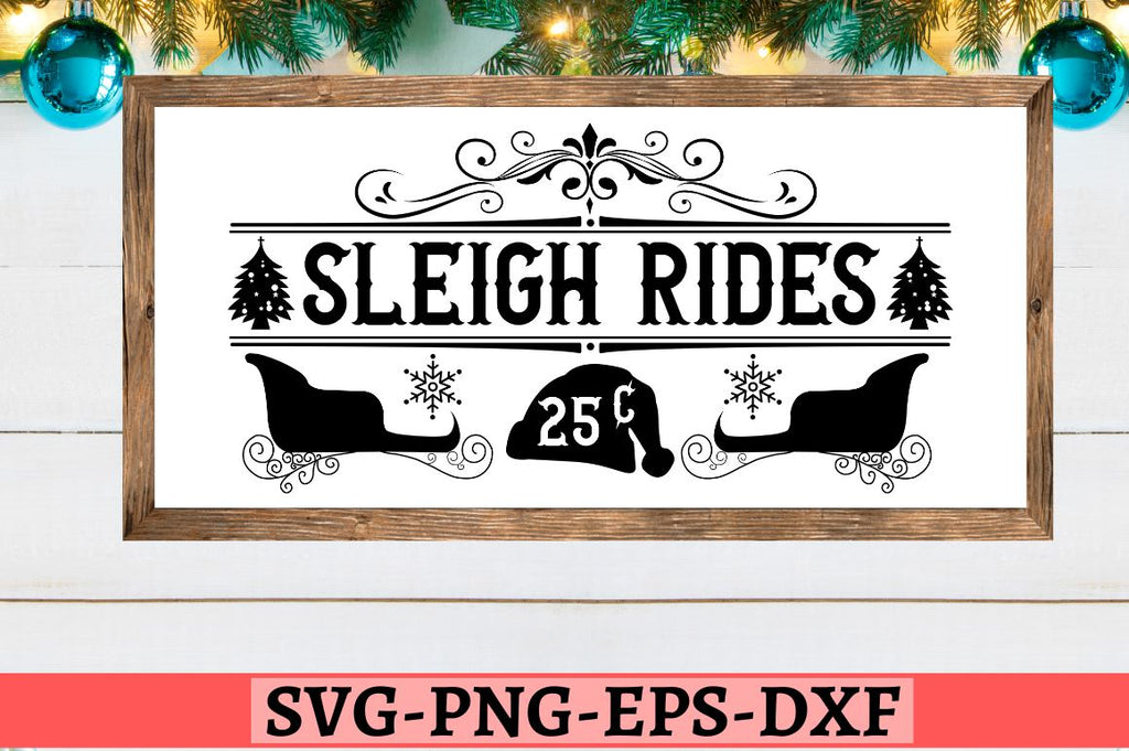 Sleigh rides 25c SVG - So Fontsy