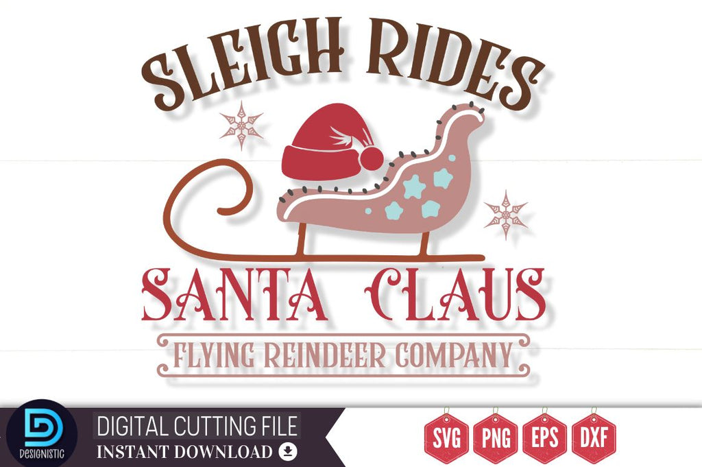 Sleigh rides santa claus flying reindeer company SVG, Sleigh rides ...