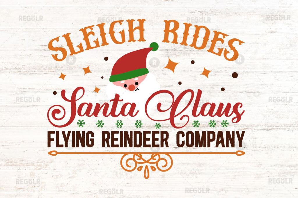 Sleigh rides santa claus flying SVG - So Fontsy